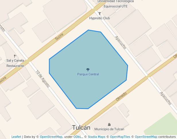 Parque Central in Tulcán | Map and Routes