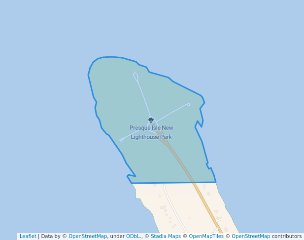 Presque Isle New Lighthouse Park in Presque Isle | Map and Routes