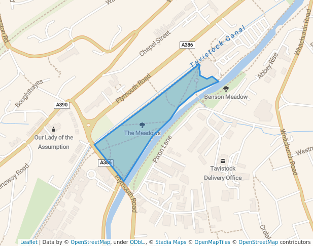 The Meadows in Tavistock | Map and Routes
