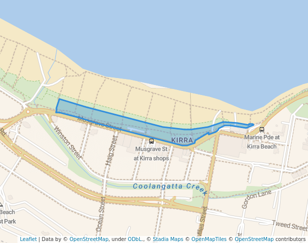 Roughton Park in Coolangatta | Map and Routes