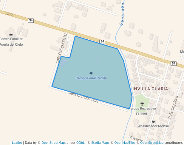 Campo Ferial Parrita in Parrita | Map and Routes