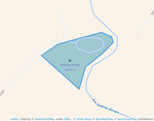 Wakeley Bridge Landing in Grayling | Map and Routes