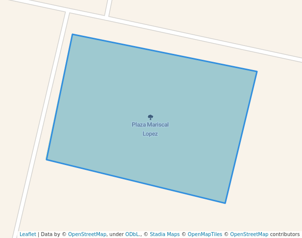 Plaza Mariscal Lopez in Berjamin Aceval | Map and Routes