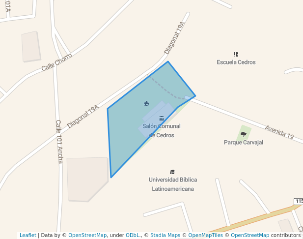 Parque Cedros in Sabanilla | Map and Routes