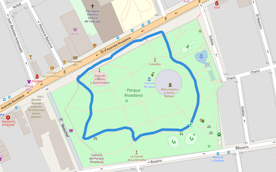 Parque Rivadavia in Ciudad Autónoma de Buenos Aires | Walking Map