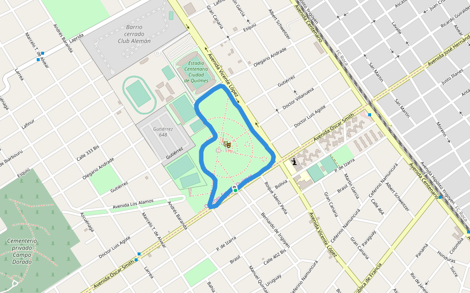 Quilmes City Park in Provincia de Buenos Aires | Walking Map