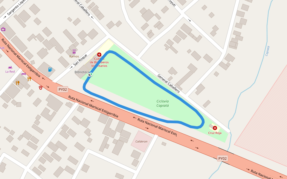 Ciclovía Capiatá in Central Department | Walking Map