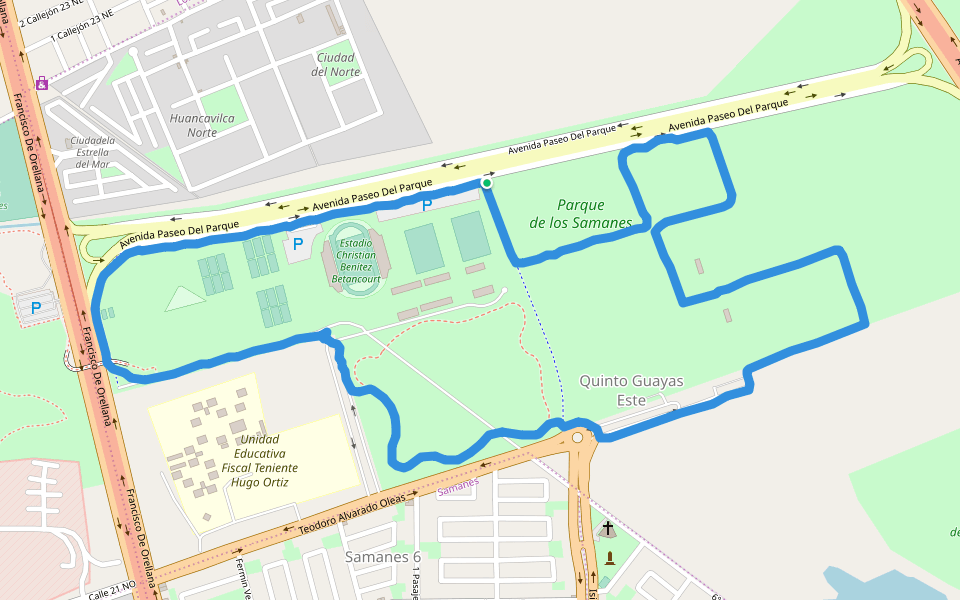 Parque de los Samanes in Guayas | Walking Map
