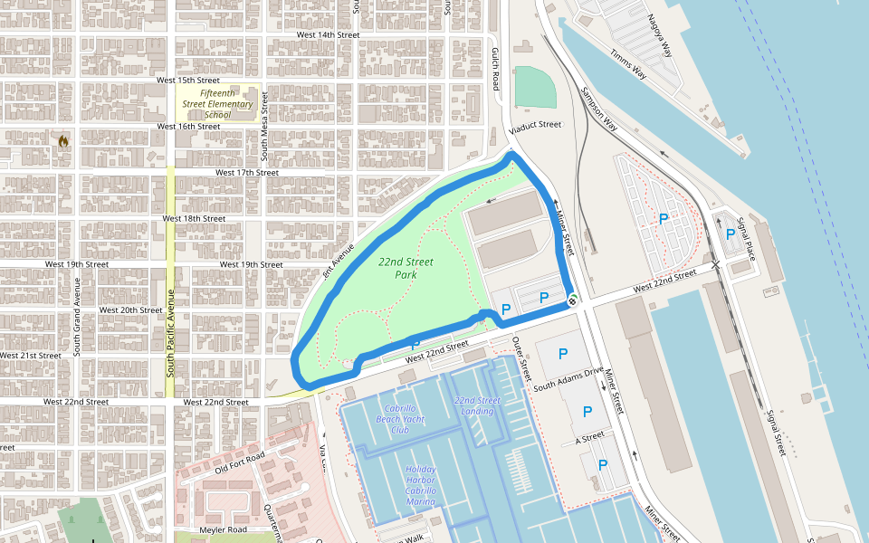 22nd Street Park in California | Walking Map