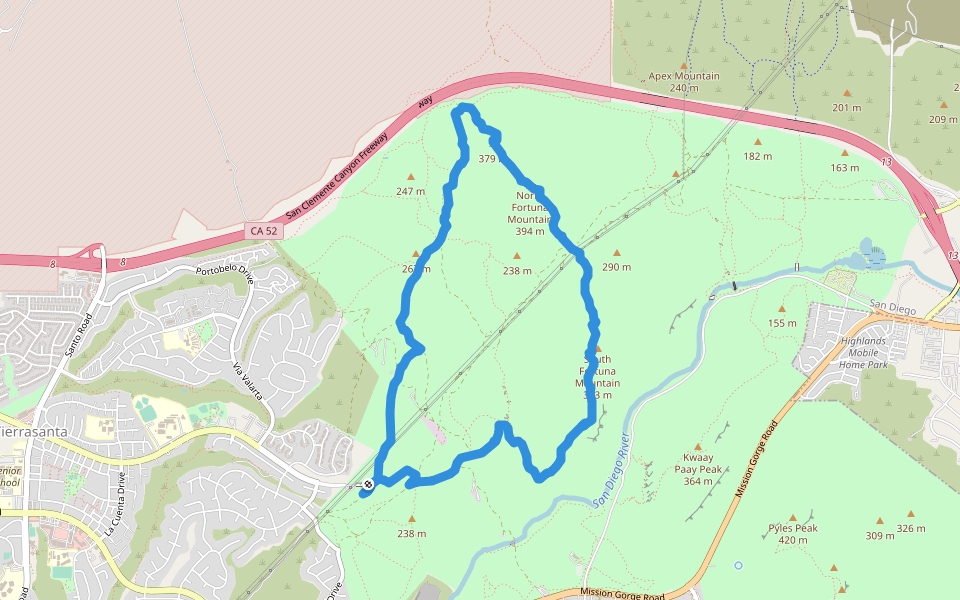 South Fortuna Mountain - Rim Trail in California | Walking Map