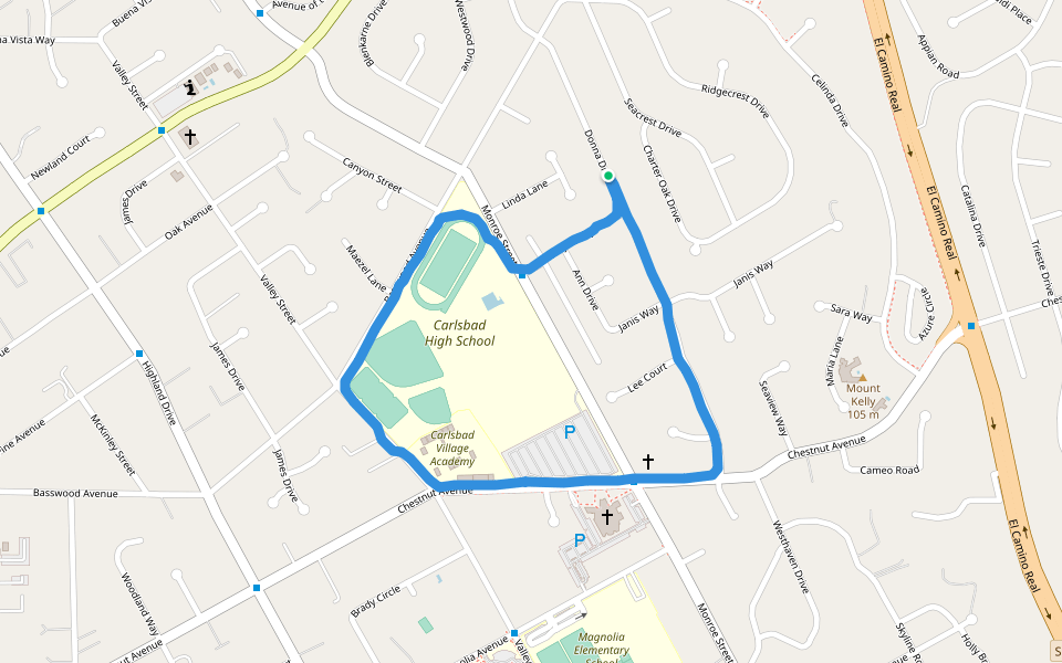 Carlsbad High School in California | Walking Map