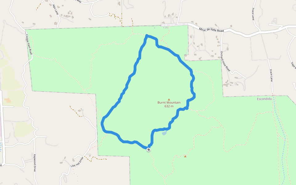 Burnt Mountain Trail in California | Walking Map