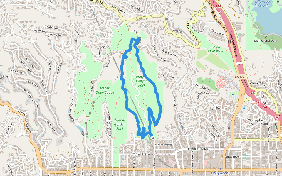 Runyon Canyon Park in California | Walking Map