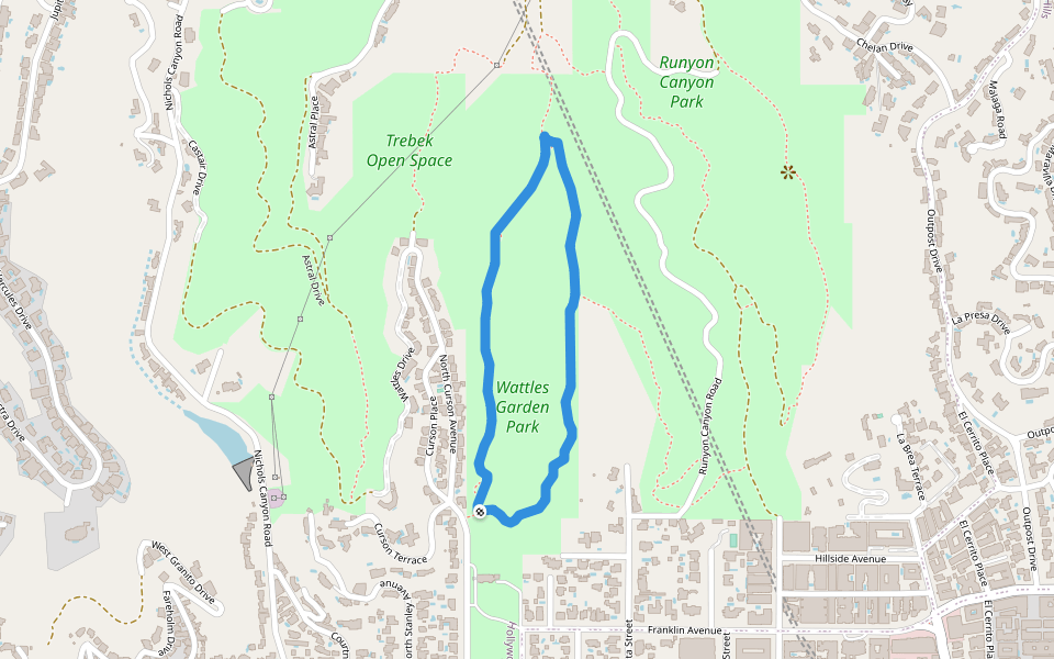 Wattles Garden Park in California | Walking Map
