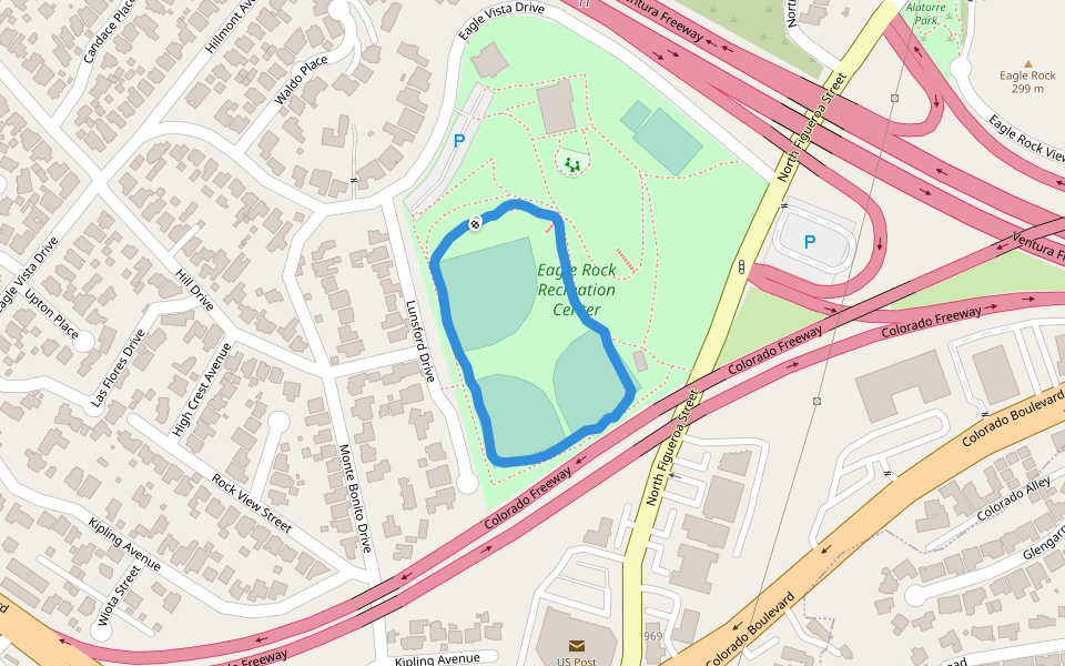 Eagle Rock Recreation Center in California | Walking Map