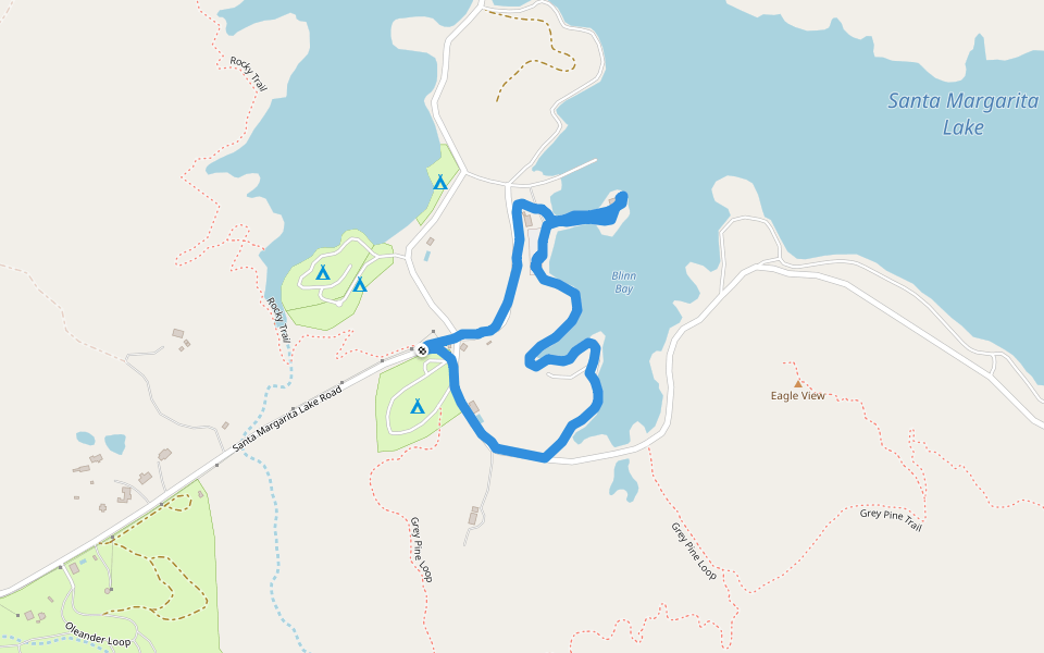 Santa Margarita Lake in California | Walking Map