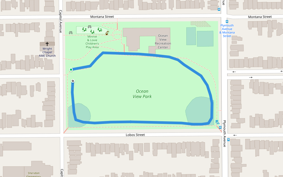 Ocean View Park Walking and Running - San Francisco, California, USA ...