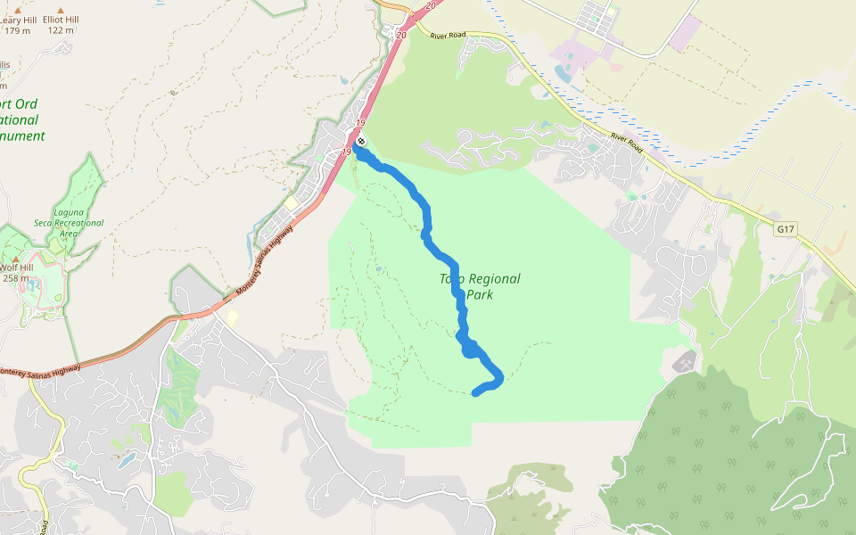 Toro Regional Park - Toyon Trail in California | Walking Map