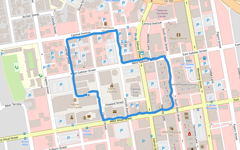 Salino City Salve in California | Walking Map