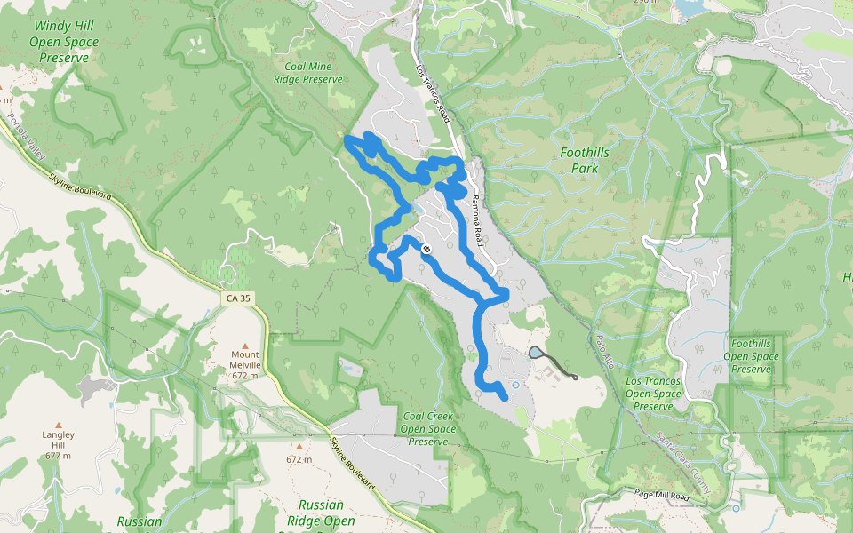 Coal Mine Ridge Preserve in California | Walking Map