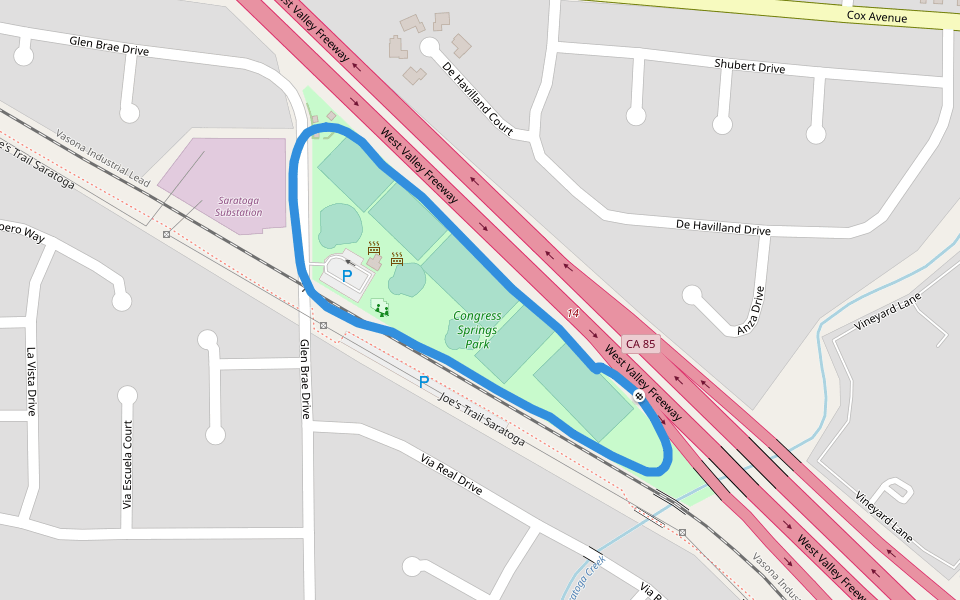 Congress Springs Park in California | Walking Map