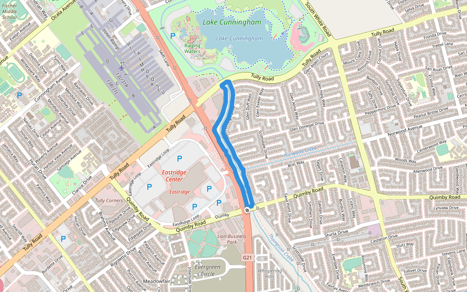 Thompson Creek in California | Walking Map