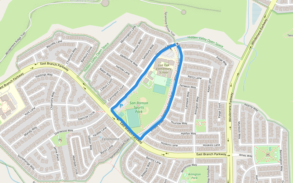 San Ramon Sports Park Walking and Running - California, USA | Pacer