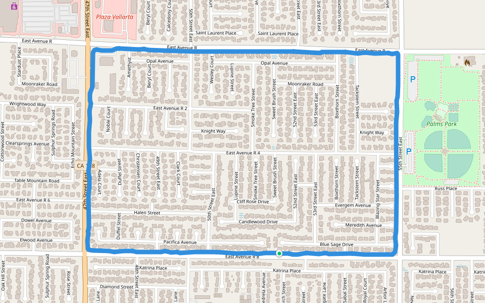 East Ave Walking And Running Trail - Palmdale, California, USA | Pacer