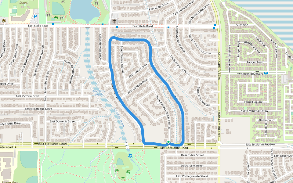 Lincoln Regional Park in Arizona | Walking Map