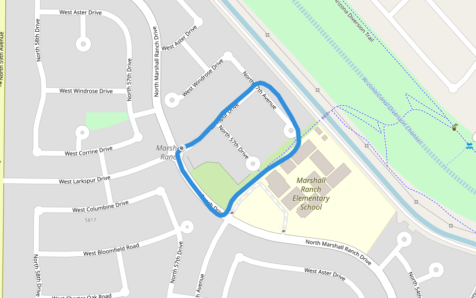 Arizona Canal Trail in Arizona | Walking Map