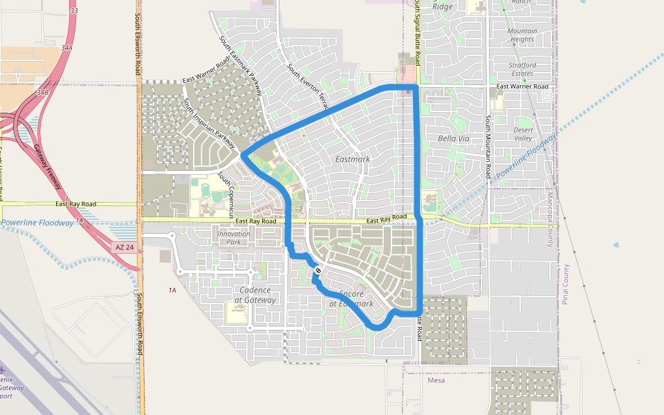 Eastmark Palm Walkway Trail - Mesa, Arizona | Pacer