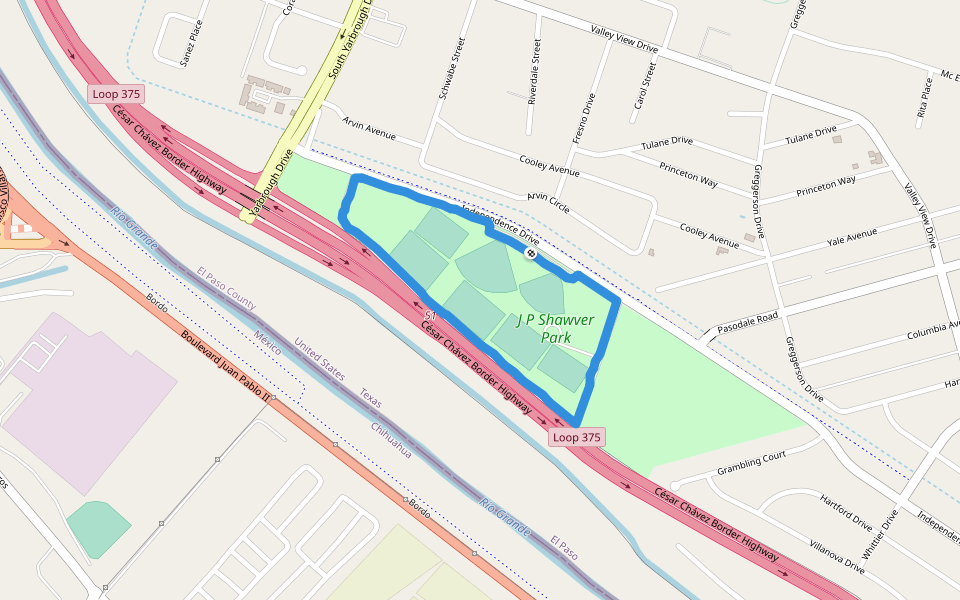 J P Shawver Park in Texas | Walking Map