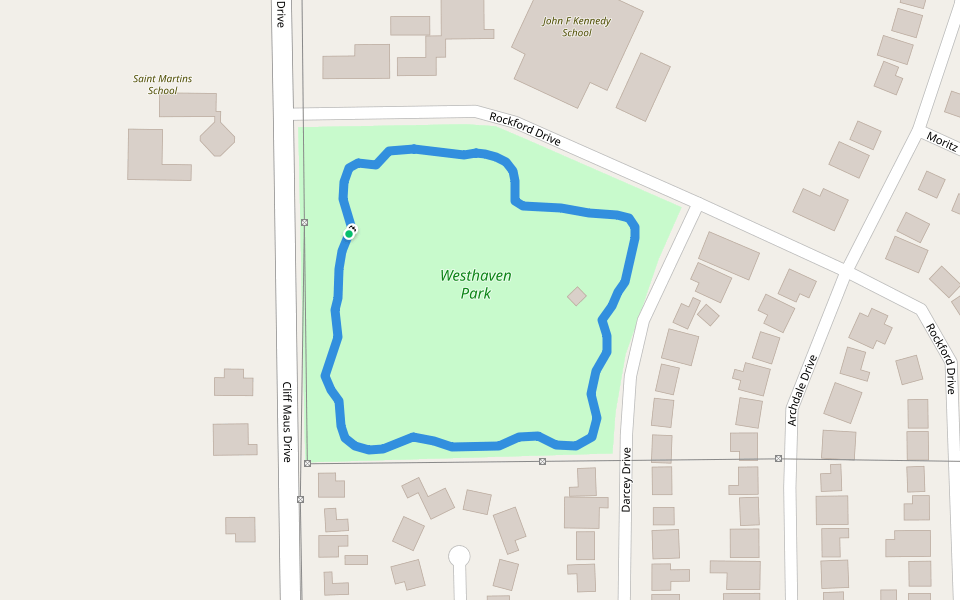Westhaven Park in Texas | Walking Map