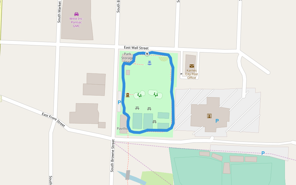 Karnes City Park in Texas | Walking Map