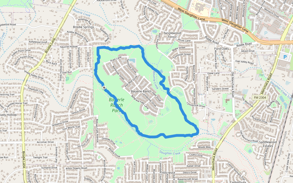 Bauerle Ranch Park in Texas | Walking Map
