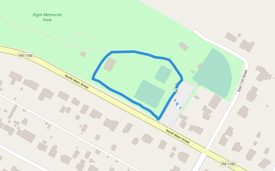 Elgin Memorial Park in Texas | Walking Map