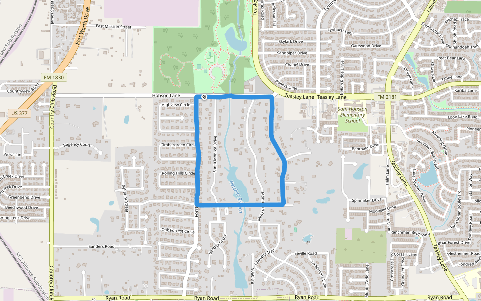 South Lakes Park in Texas | Walking Map