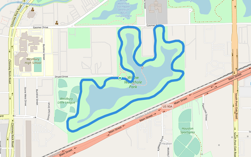 Willow Waterhole Park Walking and Running - Houston, Texas, USA | Pacer