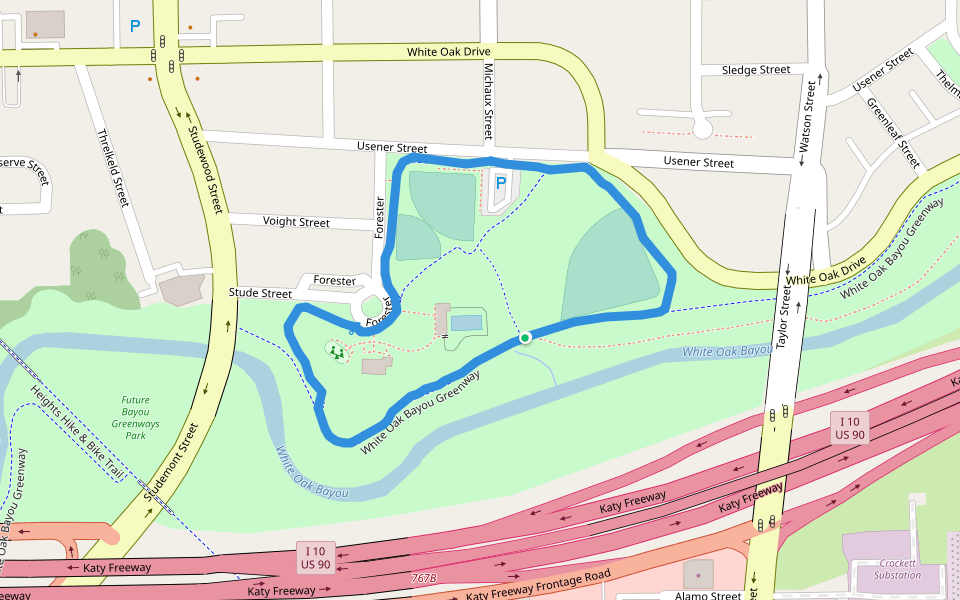 Stude Park in Texas | Walking Map