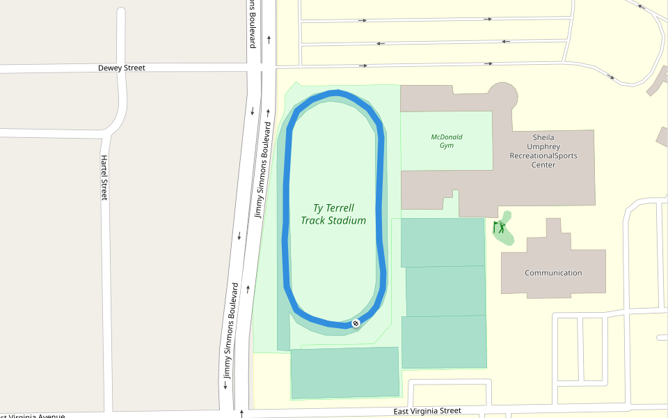 Ty Terrell Track Stadium in Texas | Walking Map