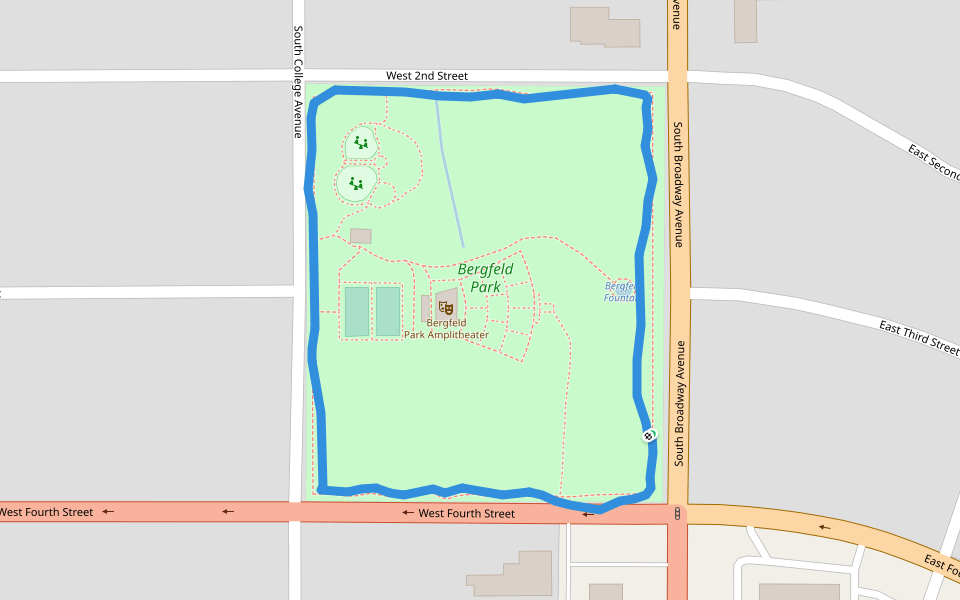 Bergfeld Park in Texas | Walking Map