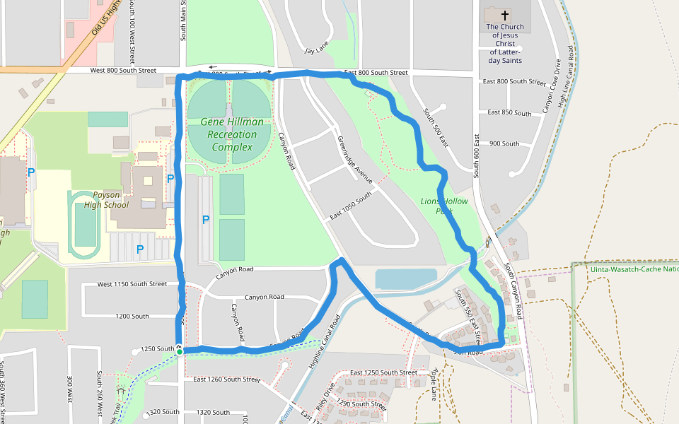 Lions Hollow Park Walking and Running - Payson, Utah, USA | Pacer