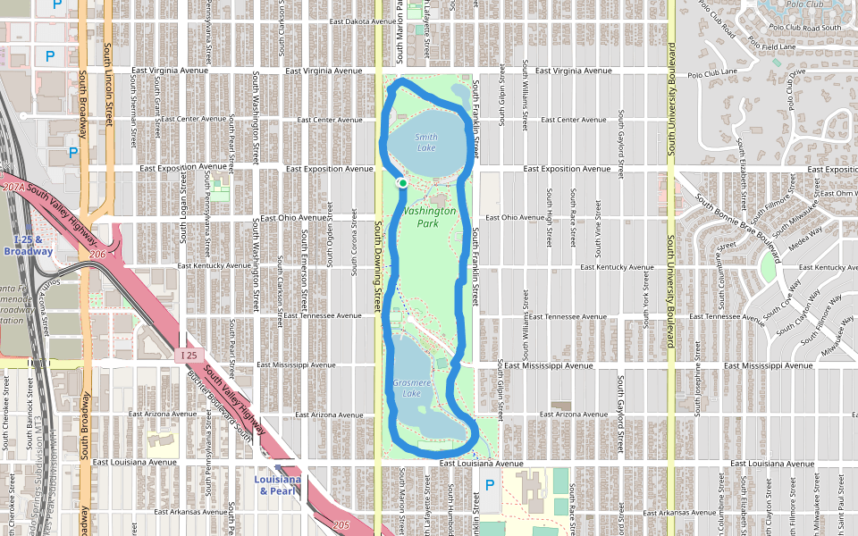 Washington Park in Colorado | Walking Map
