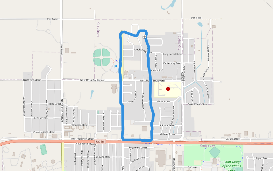Western Plains Medical Complex in Kansas | Walking Map