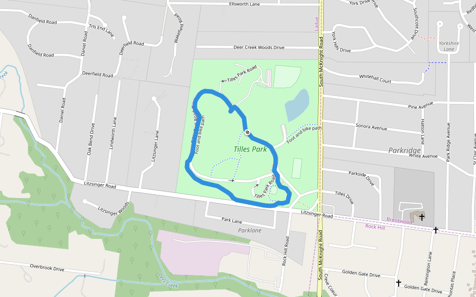 Tilles Park in Missouri | Walking Map