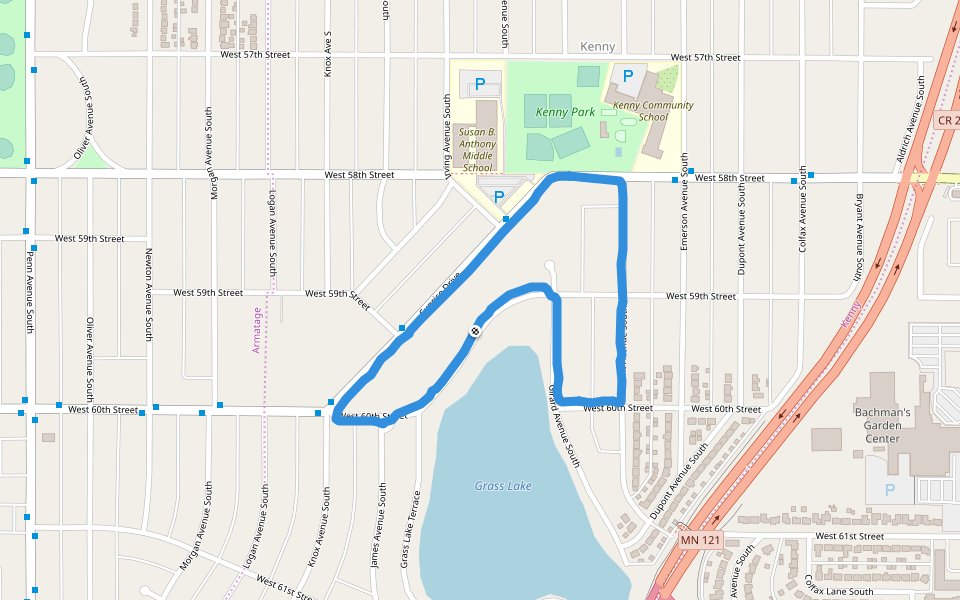 Grass Lake in Minnesota | Walking Map