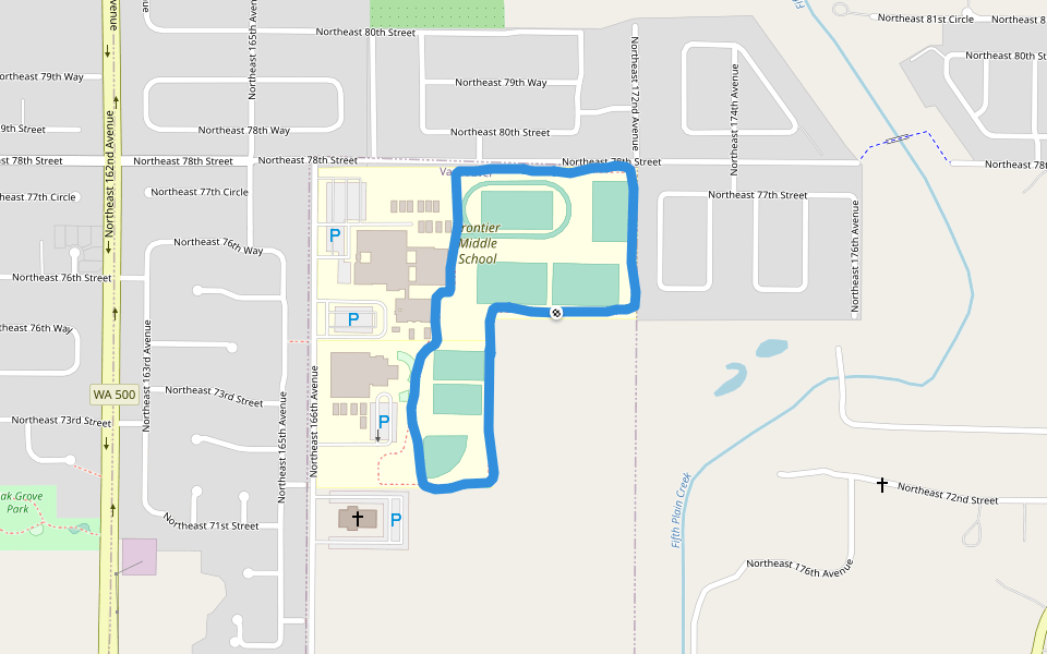 Frontier Middle School in Washington | Walking Map