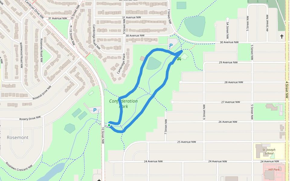 Confederation Park in Alberta | Walking Map