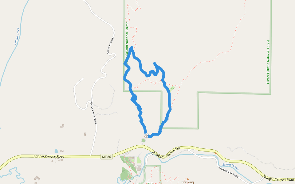Custer Gallatin National Forest in Montana | Walking Map