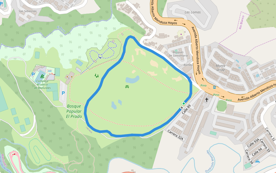 Bosque Popular El Prado in Caldas | Walking Map